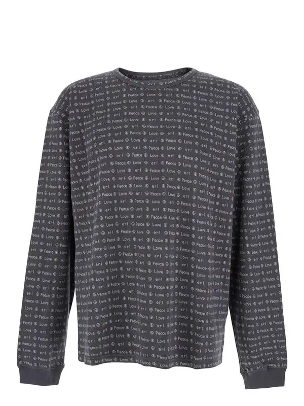 ERL Jacquard Knit Long-sleeve Tee In 100% Cotton Jersey - Brown