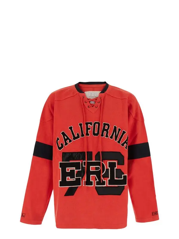 ERL Cotton Round-neck Long-sleeve Sweatshirt - Red