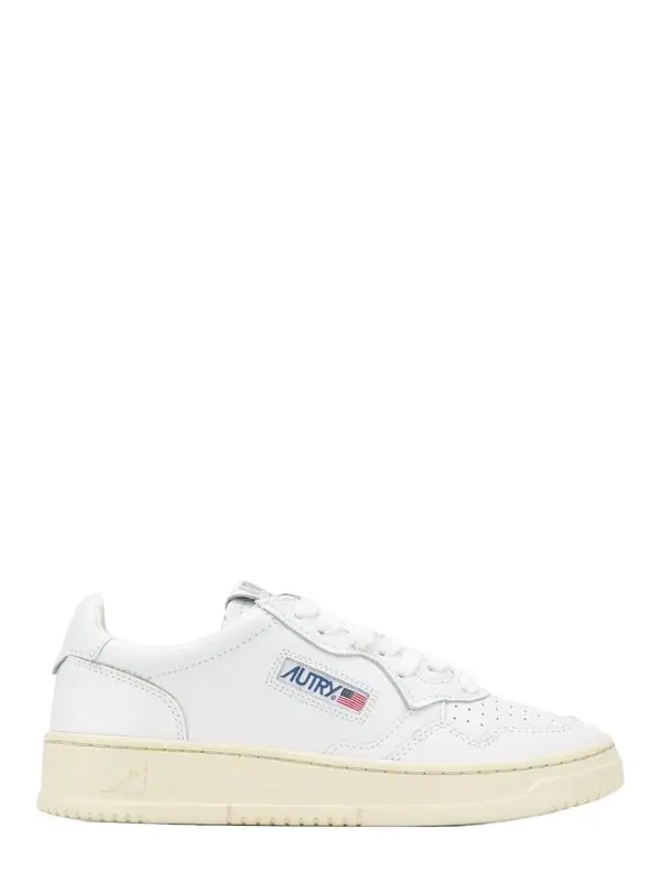 AUTRY Medalist Low Leather Sneaker With Side Logo - White