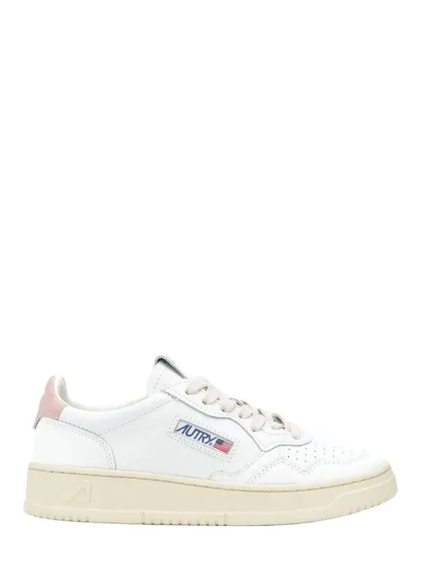 AUTRY Medalist Low Sneakers With Contrast Heel In Leather For - Pink