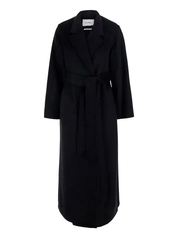 IVY OAK Celia Sue Wool Lapel Collar Button Jacket - Black