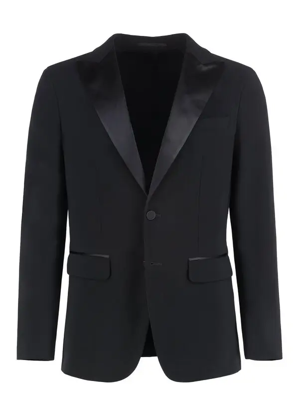 Dsquared2 Virgin Wool Two-piece Suit With Satin Lapels - Black