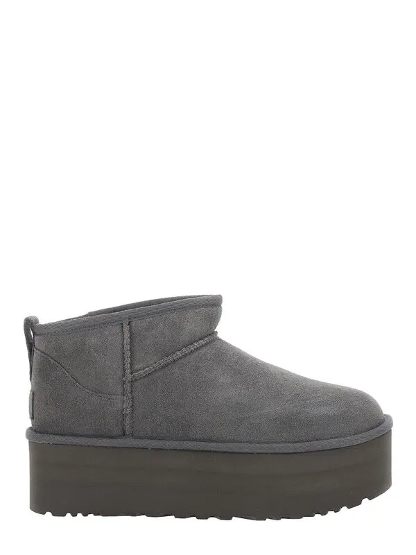 UGG Ultra Mini Classic Suede Pull-on Boots - Grey