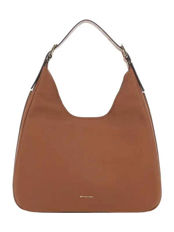 Michael Kors Nolita Large Leather Shoulder Handbag With Logo Lettering - Brown