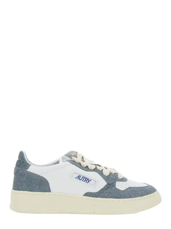 AUTRY Medalist Low-top Sneaker With Logo Detail In Leather And Suede - Blu