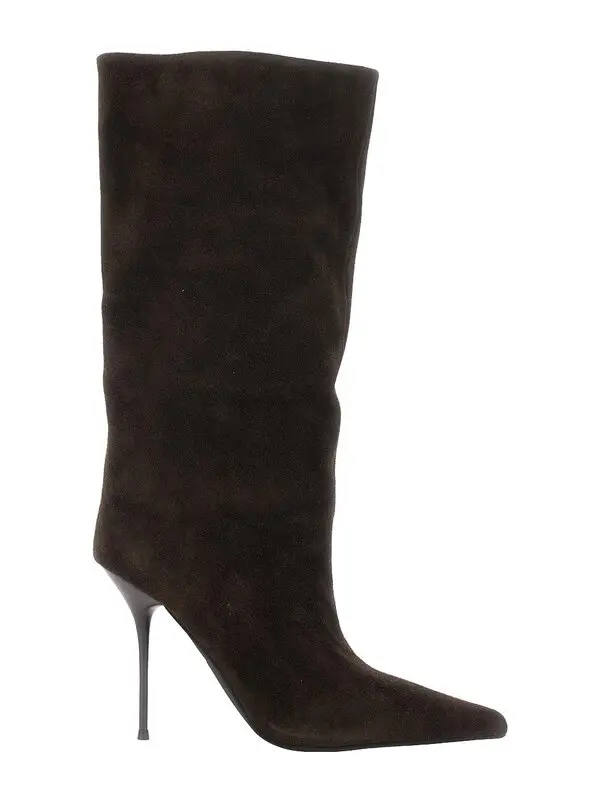 Jeffrey Campbell Give It Boot Leather High-heel Boots With Side Zip - Brown