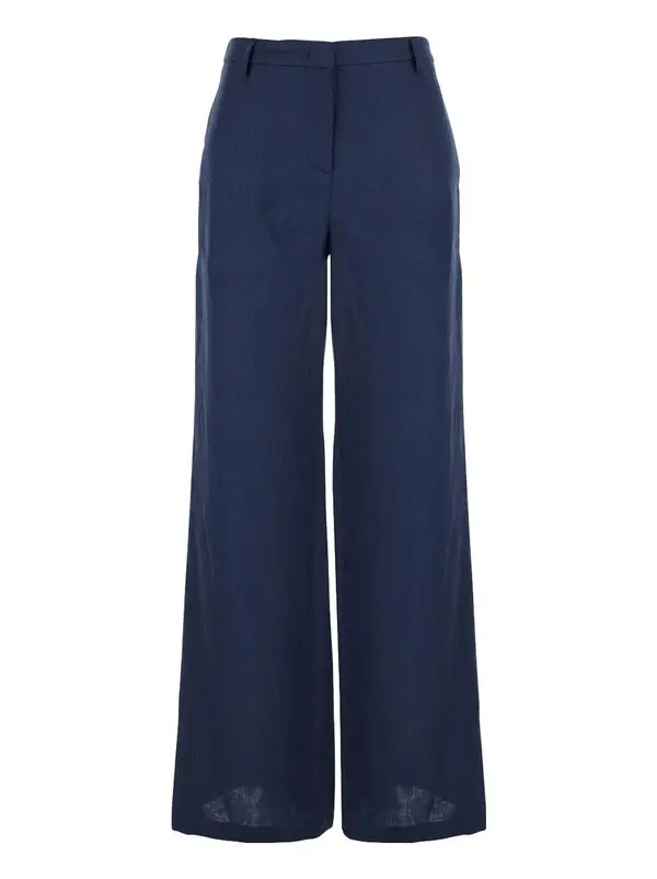 LEPLAIN Linen Wide-leg Trousers For - Blu