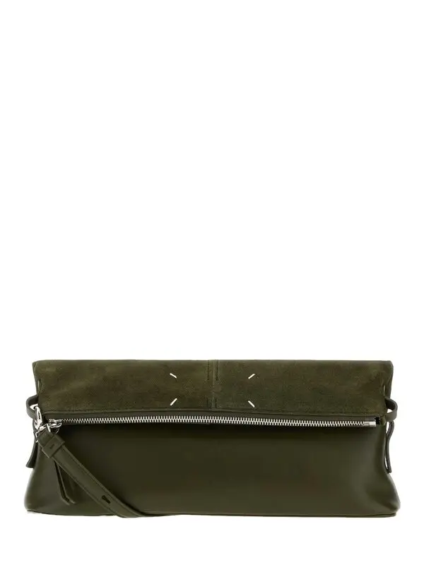 MAISON MARGIELA Mini Army Leather 5ac Clutch Bag With Adjustable Shoulder Strap - Green