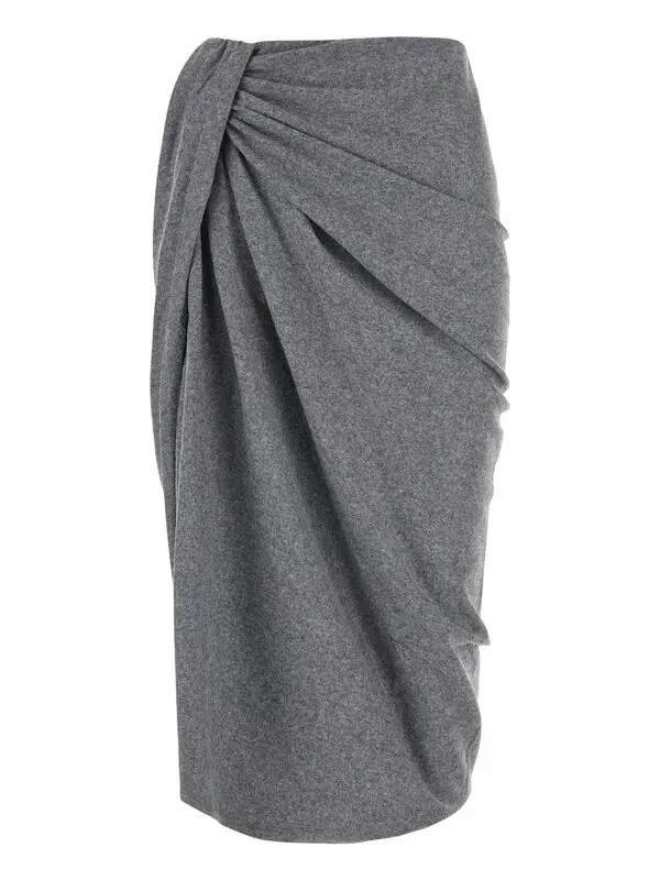 Isabel Marant Étoile Straight-cut Tech Fabric Skirt With Side Closure And Refined Details - Grey