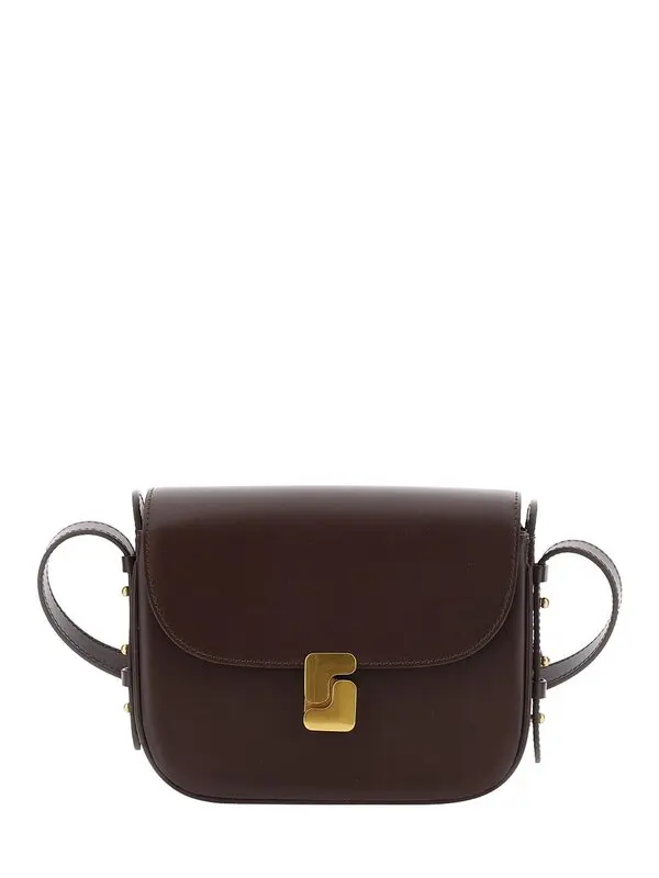 Soeur Bellissima Mini Leather Shoulder Bag With Zip Closure - Brown