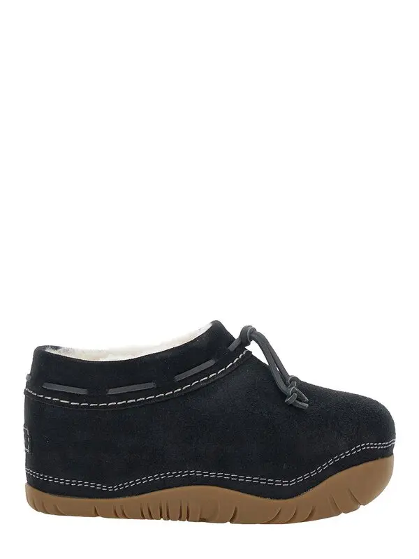 UGG Wool-lined Buckle Clog With Non-slip Rubber Sole - Black