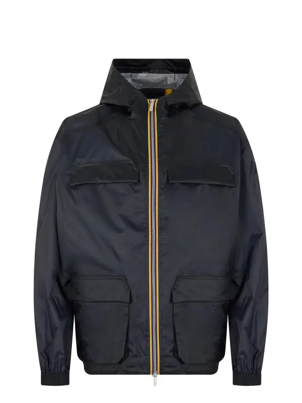 K-WAY Lightwind Hooded Windproof & Waterproof Lightweight Jacket - Black