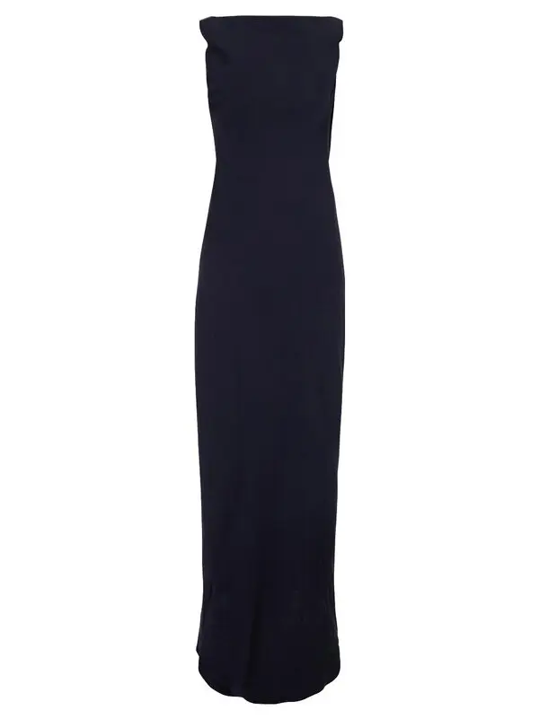 Antonelli Firenze Mara Off-shoulder Satin Long Dress - Blu