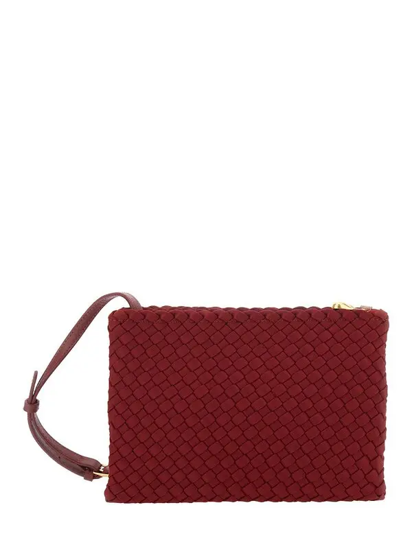 NAGHEDI Soho Medium Medium Crossbody Handbag With Adjustable & Removable Strap, Top Zip, Intreccio Motif - Red