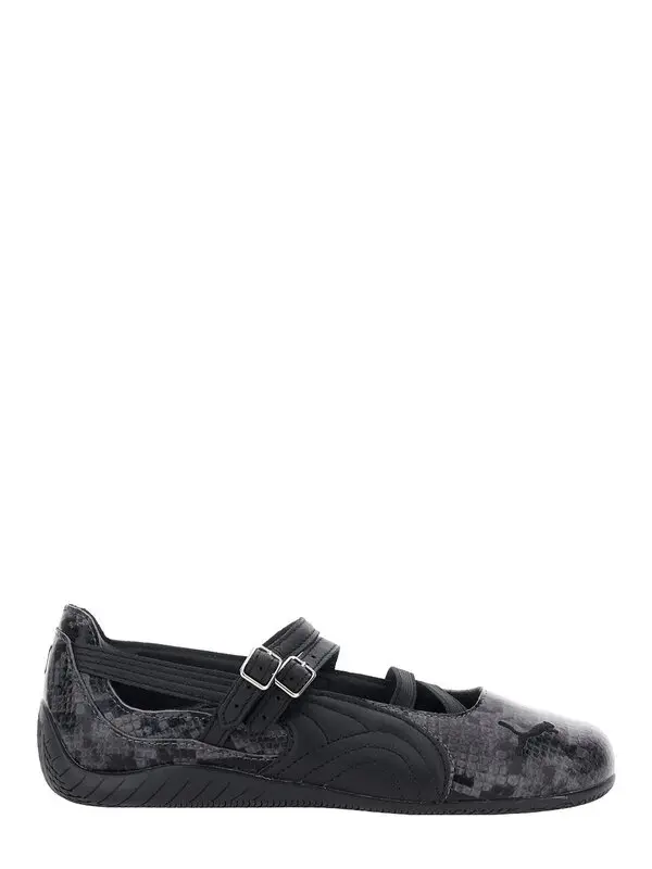 PUMA Speedcat Snake Print Leather Ballet Flats For - Grey