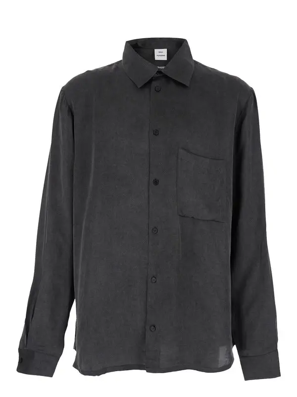 WON HUNDRED Tech Fabric Shirt With Classic Collar And Front Button Closure - Black