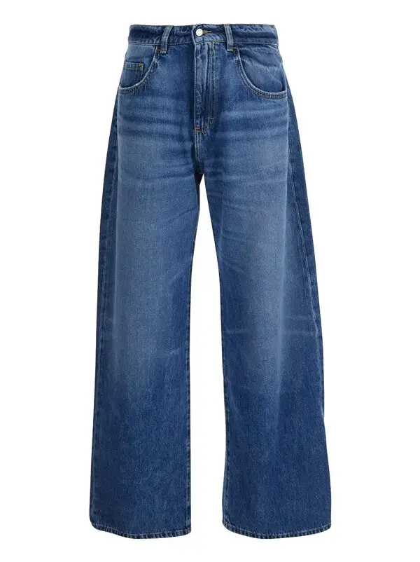 ICON DENIM LOS ANGELES Five-pocket Denim Jeans With Back Logo Patch - Blu