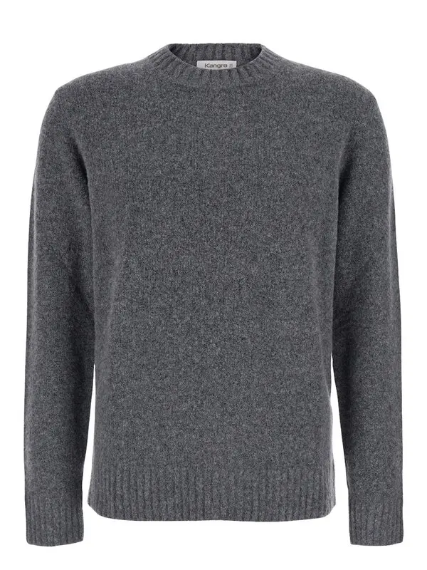 KANGRA Regular-fit Crewneck Sweater In Blend Wool With Ribbed Trim - Grey