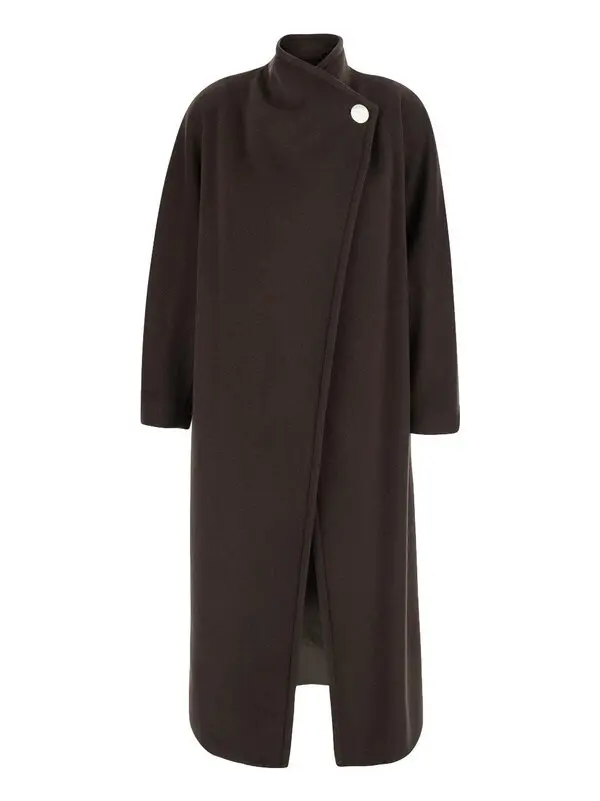 RAME Tech Fabric Shirt-collar Blazer Jacket With Long Sleeves And Button Front - Brown