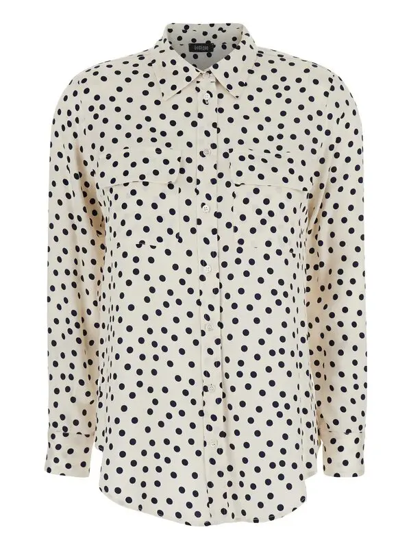 LEPLAIN Polka Dot Pocket Shirt For - White
