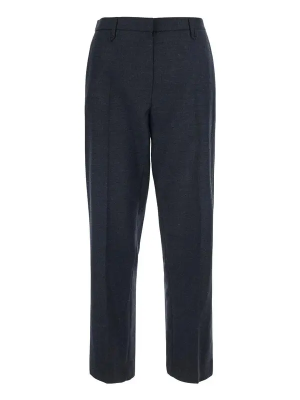 TELA Finn Blend Wool Pants With Hidden Front Closure And Elastic Back Waist - Grey