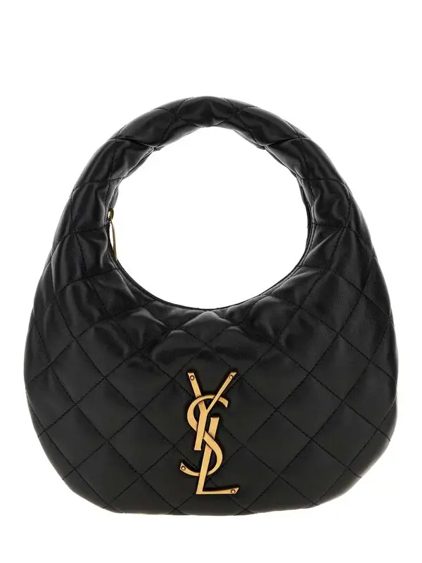Saint Laurent Icarino Mini Shoulder Handbag In Nappa Leather - Black