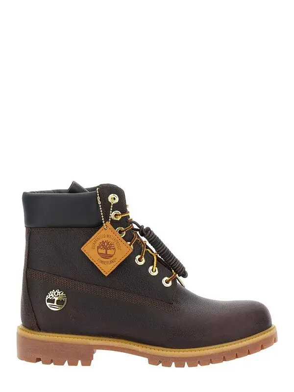 Timberland Nubuck Leather Lace-up Round Toe Ankle Boots - Brown