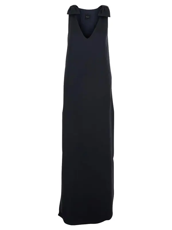 LEPLAIN Long V-neck Sleeveless Dress With Side Slits - Blu