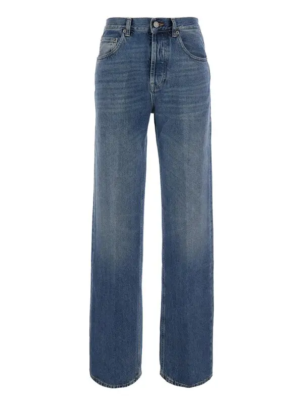 GRIFONI Regular-waist Cotton Jeans - Blu