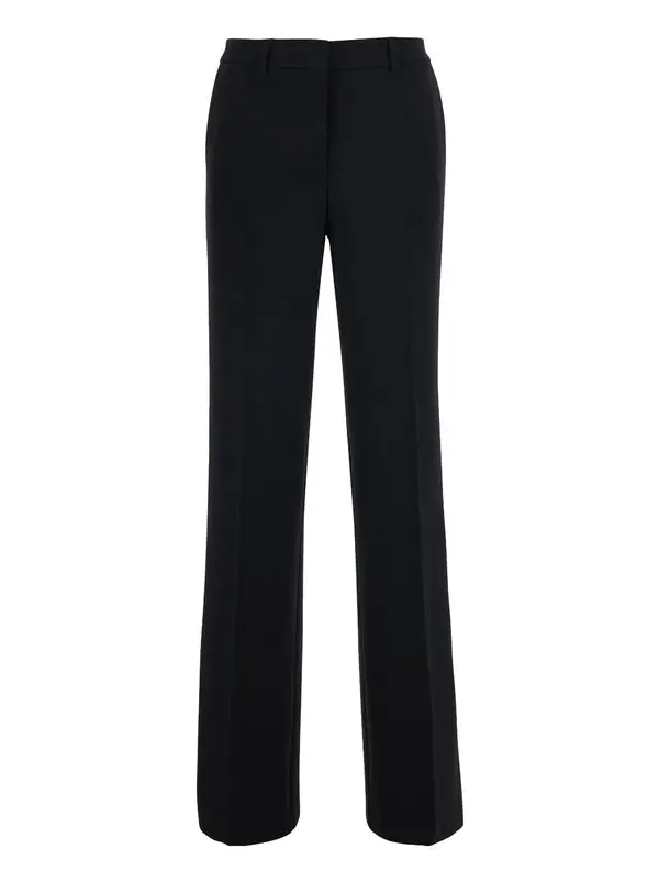 LEPLAIN High-waist Tailored Pants With Belt Loops And Hidden Front Closure - Black
