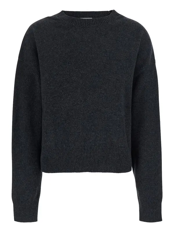 GRIFONI Wool Cashmere Crewneck Sweater With Long Sleeves - Grey