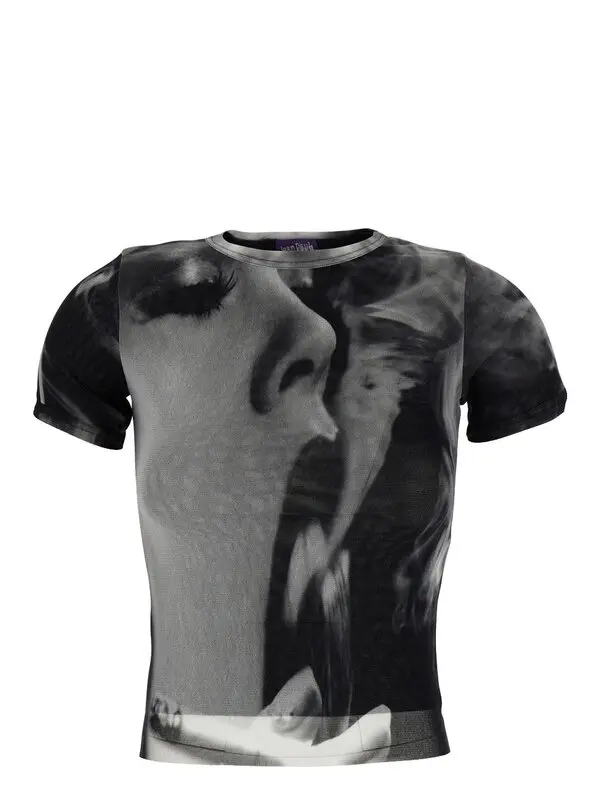 JEAN PAUL GAULTIER Graphic T-shirt With "smoking Women" Print - Black