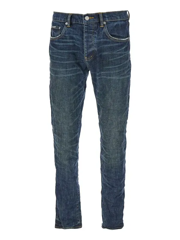 PURPLE BRAND Low-rise Stonewashed Skinny Jeans With Five-pocket Styling - Blu