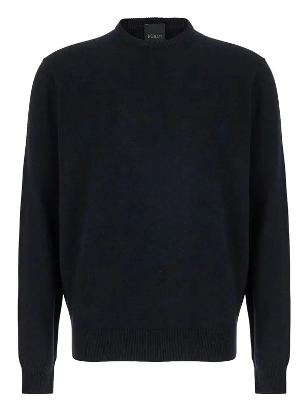LEPLAIN Merino Wool, Silk & Cashmere Crew Neck Sweater - Blu