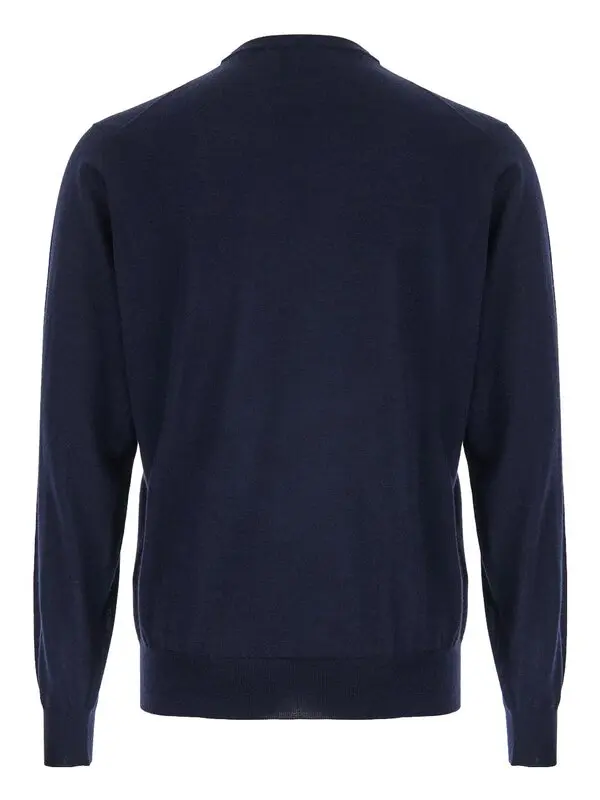 LEPLAIN Wool & Cashmere Crewneck Sweater For With Relaxed Fit - Blu