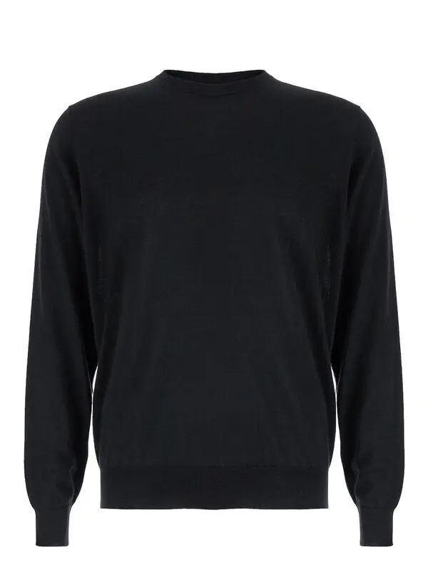LEPLAIN Crewneck Sweater In Wool And Cashmere With Long Sleeves - Black