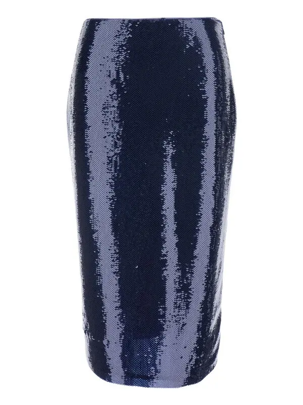 TOM FORD Straight Hem Sequin Mini Skirt In Stretch Tech Fabric For - Blu