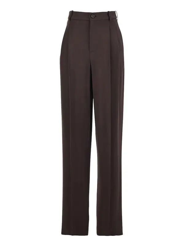 Elisabetta Franchi Stretch Viscose Belt Loop Trousers For With Straight Hem - Brown