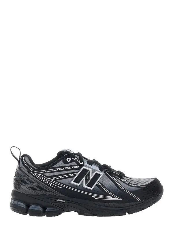 NEW BALANCE 1906e-inspired Low Top Sneaker With Logo Patch In Leather & Tech Fabric - Black