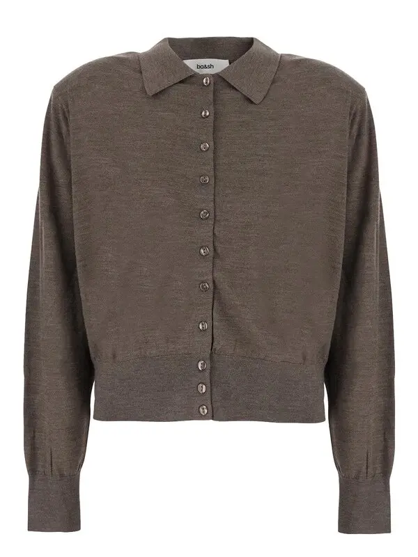 Ba&sh V-neck Long-sleeve Cardigan With Front Button Closure - Grey