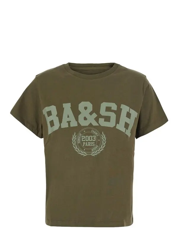 Ba&sh Cotton Short-sleeve T-shirt With Round Neckline - Green