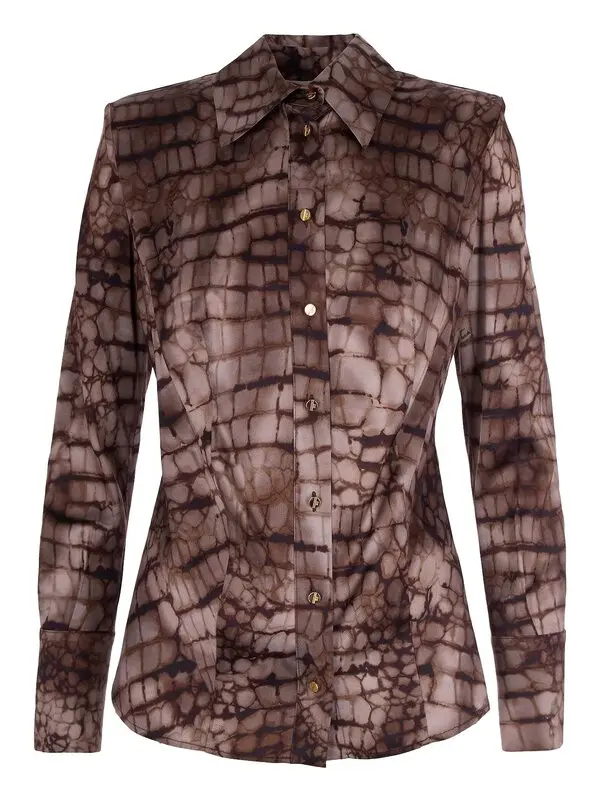 Elisabetta Franchi Elegant Mini Shirt For - Brown