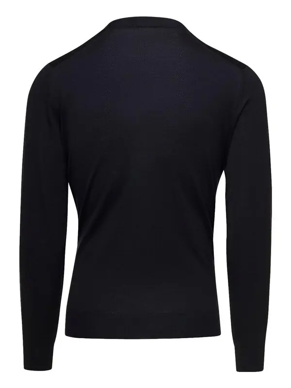 GAUDENZI V-neck Wool Cardigan With Button Front And Long Sleeves - Blu