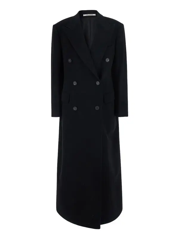 Tagliatore Classic Collar Tech Fabric Jacket With Button Front - Black