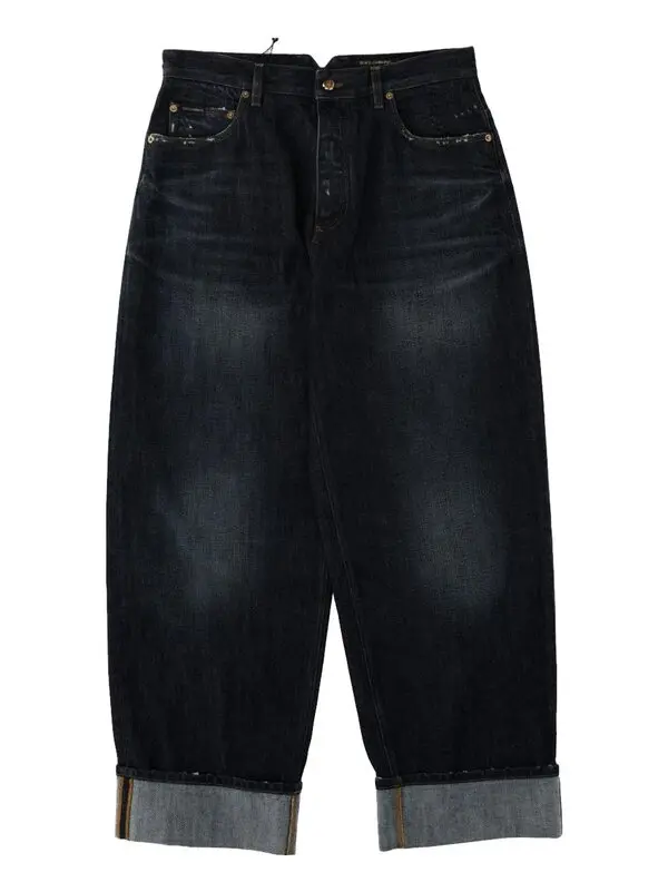 Dolce & Gabbana Wide-leg Cuffed Jeans - Blue