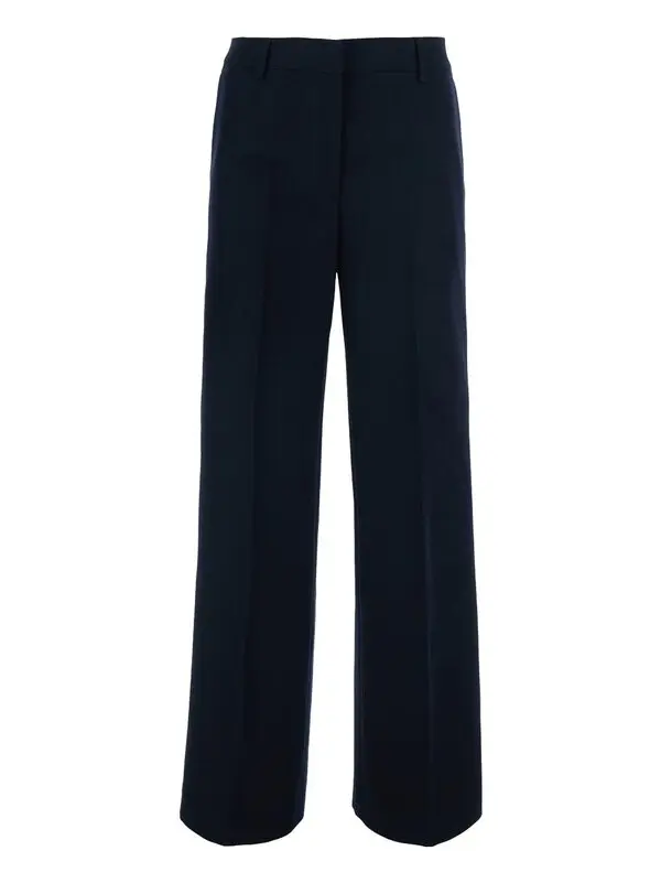PT TORINO Blend Wool & Cotton Straight-leg Pants With Back Welt Pocket - Blu