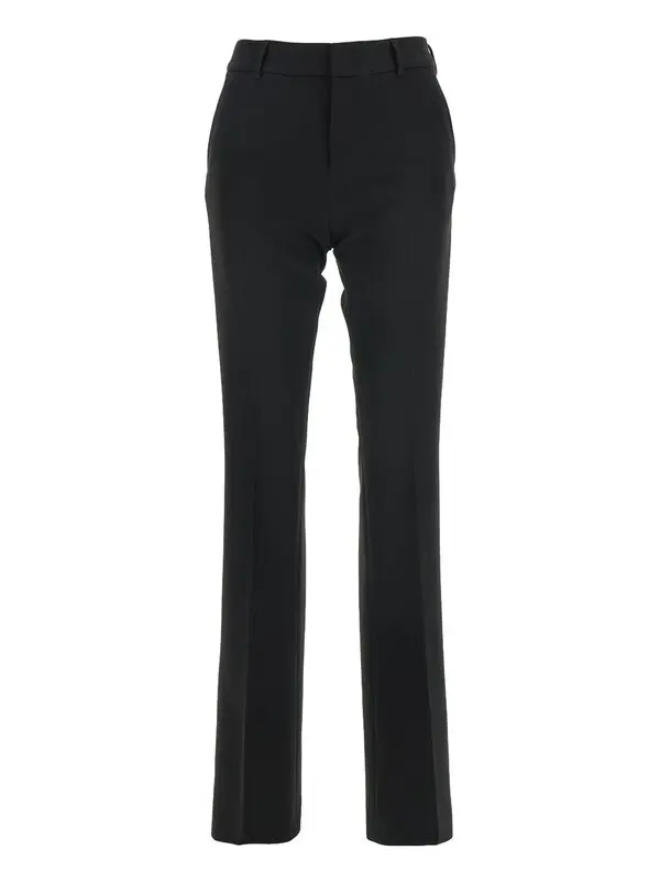 PT TORINO High-waisted Straight-leg Pants With Welt Pockets - Black