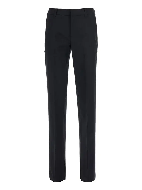 PT TORINO London Pants With Hidden Front Closure In Blend Wool For - Black