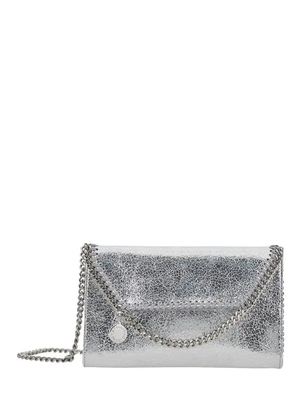 Stella McCartney Falabella Mini Crossbody Bag With Chain Strap And Logo Pendant, 22x14x2.5 Cm - Metallic