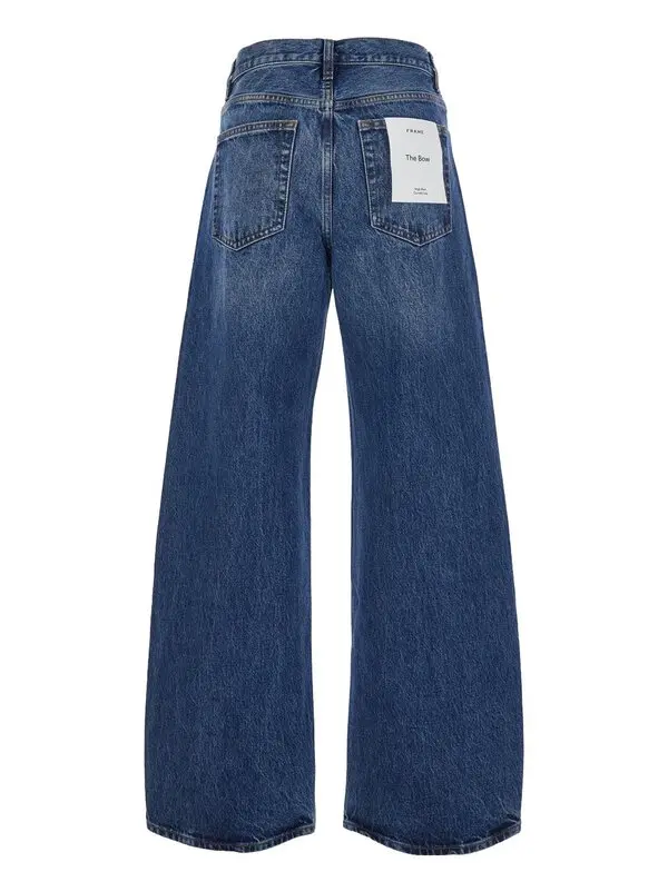 FRAME The Bow' Wide-leg Denim Jeans With Belt Loops For - Blu